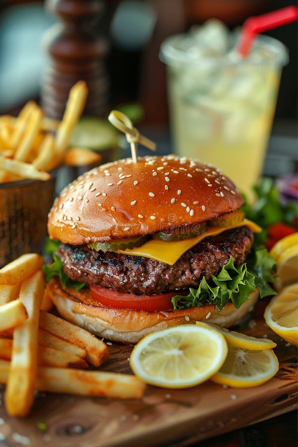 Classic Meat Hamburger Photo Stock Illustration - Illustration of ...