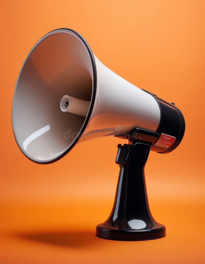 Classic Megaphone on Gradient Orange Background Stock Photo - Image of ...