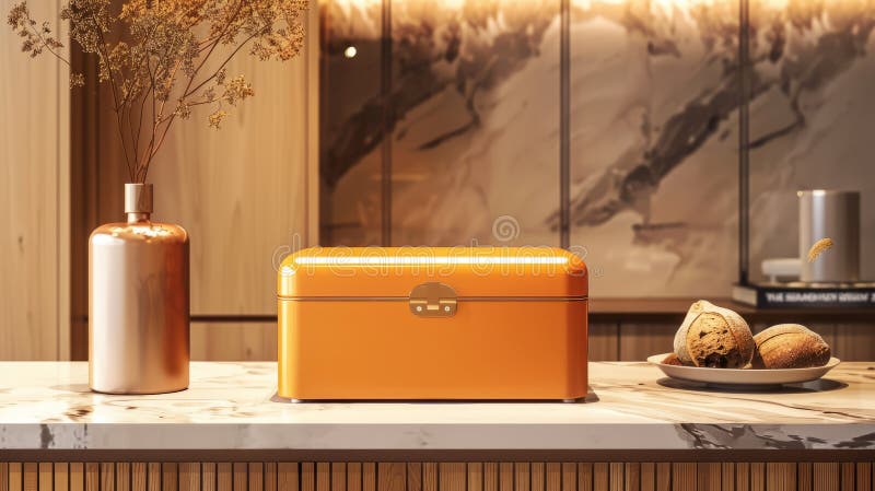 Classic Metal Bread Box for Timeless Decor Stock Illustration ...
