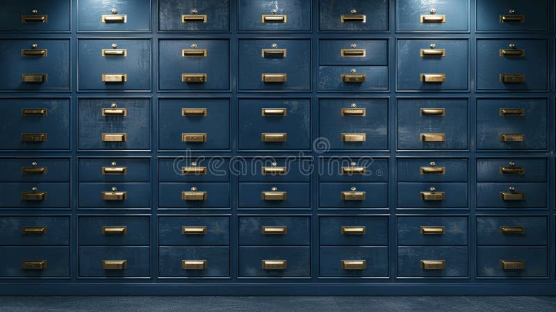 Classic Metal File Cabinet Detailed 3D Rendering Stock Illustration ...