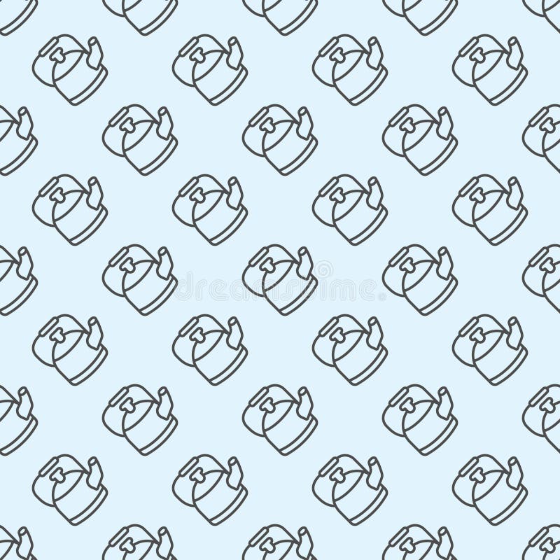 Classic Metal Kettle with Handle Line Seamless Pattern, Culinary ...