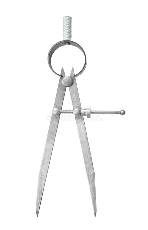 Classic Metallic Construction Compass Isolated on White Stock Image ...