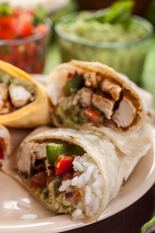 Mexican chicken burritos stock image. Image of jalapeno - 4566121
