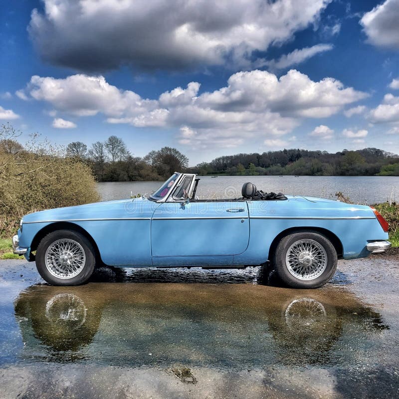 Classic 1972 MGB Sports Car. Editorial Photography - Image of clouds ...