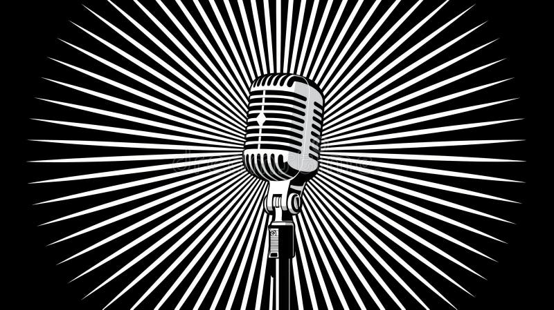 Classic Microphone Design with Radiating Lines for Podcast ...