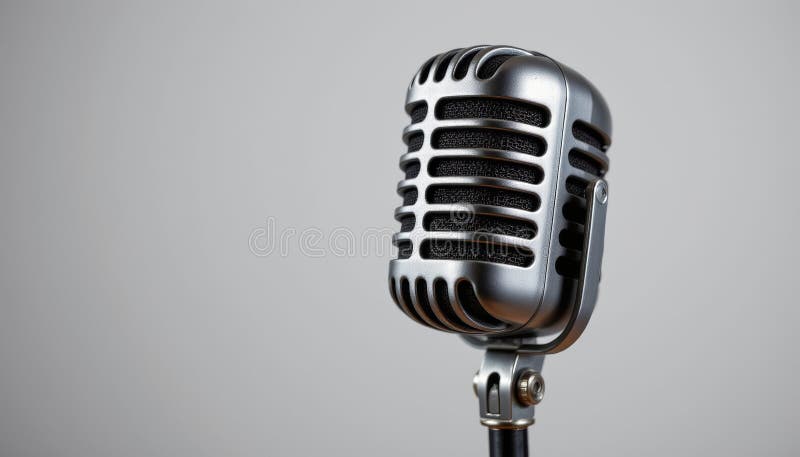 Classic Microphone Design with Sleek Metallic Finish, Perfect for Music ...
