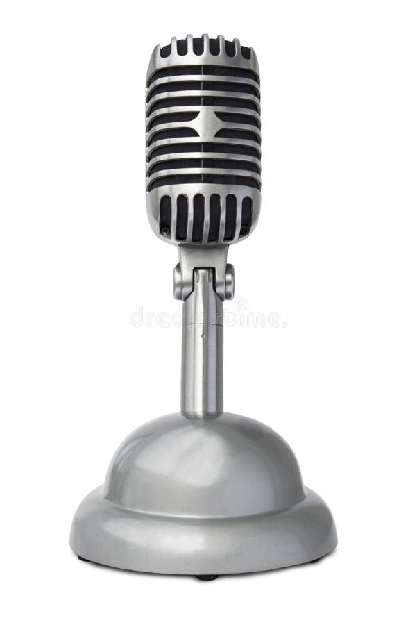 Classic Microphone Front View Stock Photo - Image of arts, single: 34256468