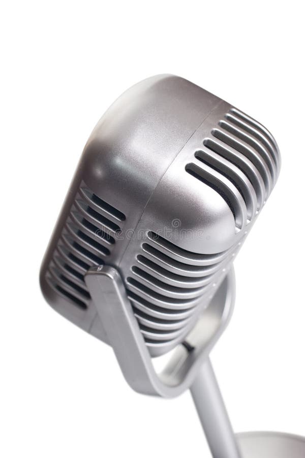 Classic Microphone Side View Stock Image - Image of objects, single ...