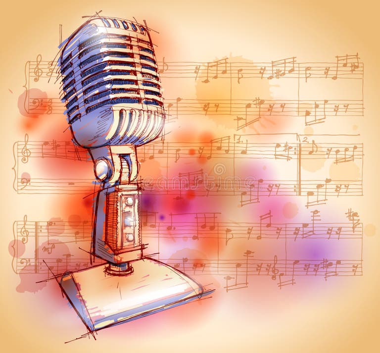 Watercolor Microphone Stock Illustrations – 1,004 Watercolor Microphone ...