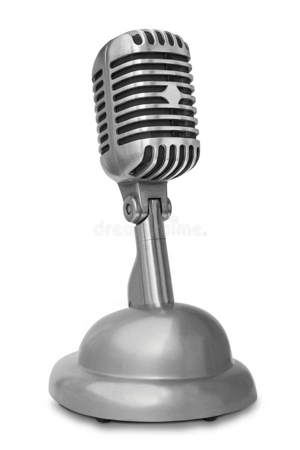 Classic Microphone Front View Stock Photo - Image of arts, single: 34256468