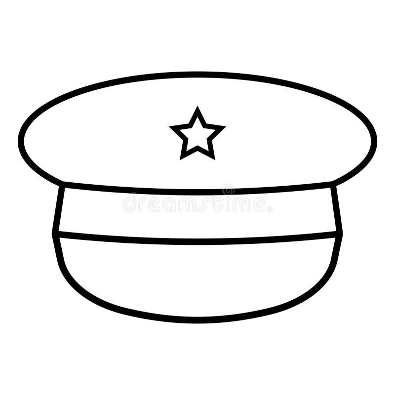 Classic Military Cap with Star Emblem, Cap Military Officer Uniform ...