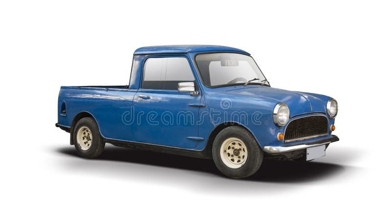 Classic Mini Cooper Pick-up Side View Isolated on White Stock Image ...