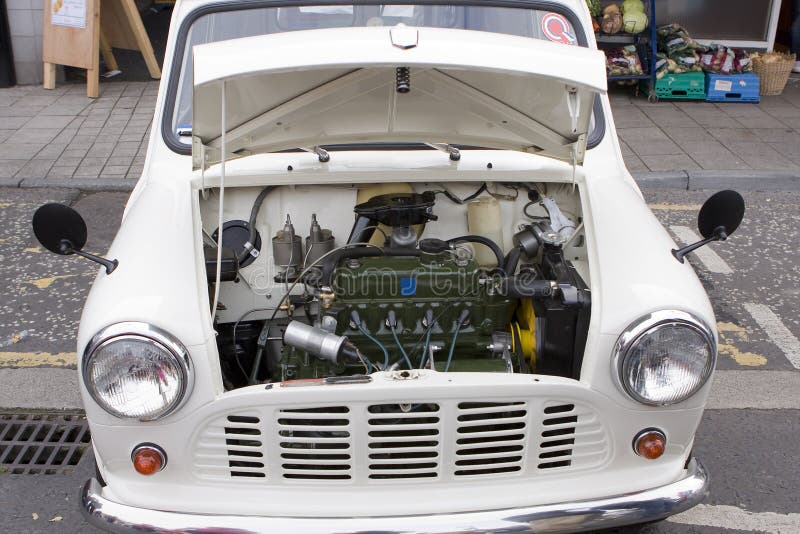 Classic mini engine stock photo. Image of fifties, antique - 8218680