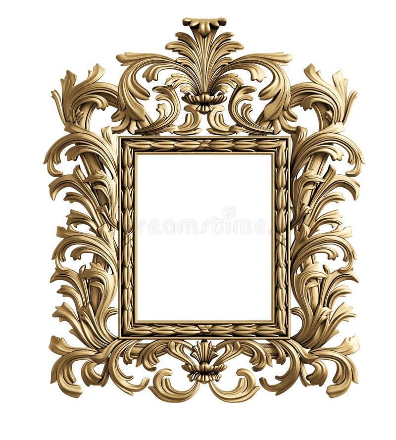 Classic Mirror Frame on White Background Stock Illustration ...