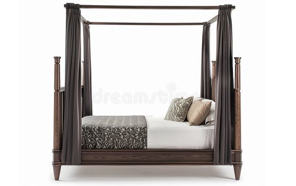 Classic Mission Style Bed on White -Generative Ai Stock Photo - Image ...