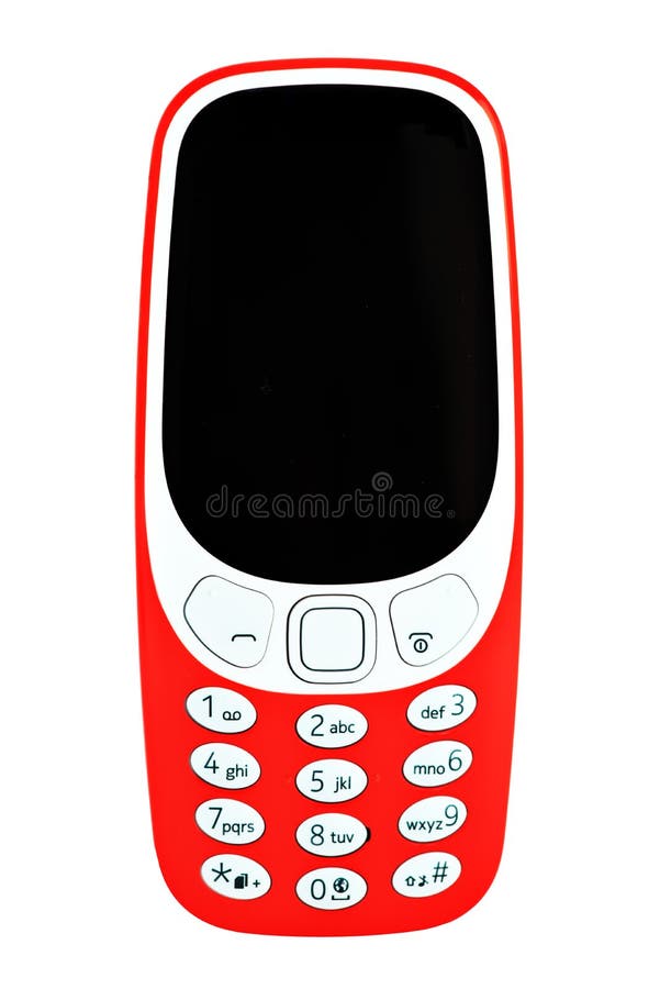 Classic Mobile Phone Isolated on White Background Stock Image - Image ...