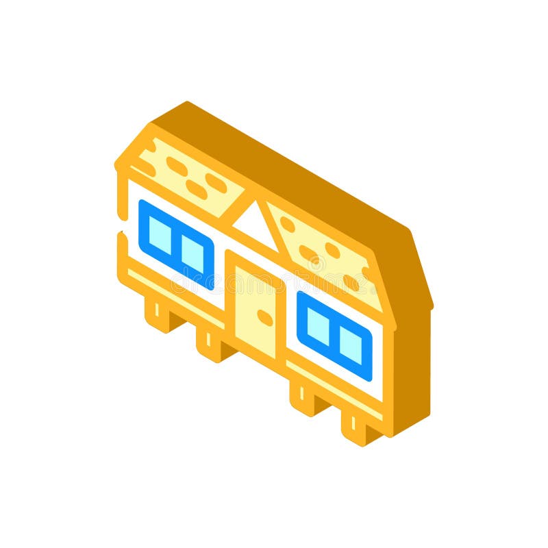 Classic Mobile Home Isometric Icon Vector Illustration Stock Vector ...