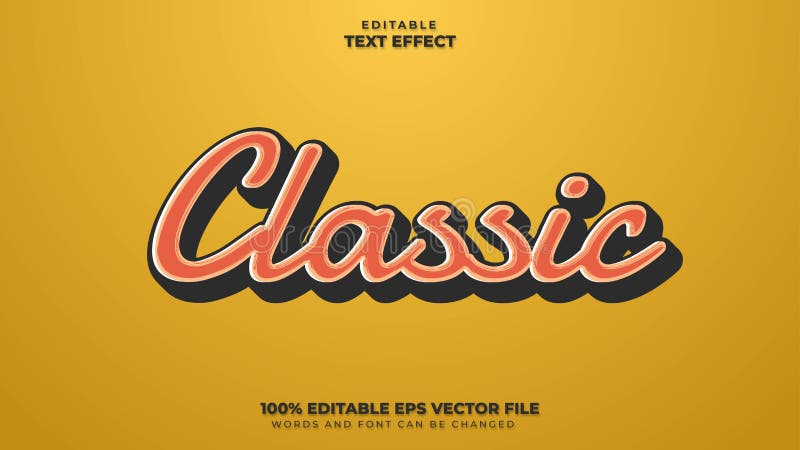 Classic Text Effect, Editable Text Effect Stock Vector - Illustration ...