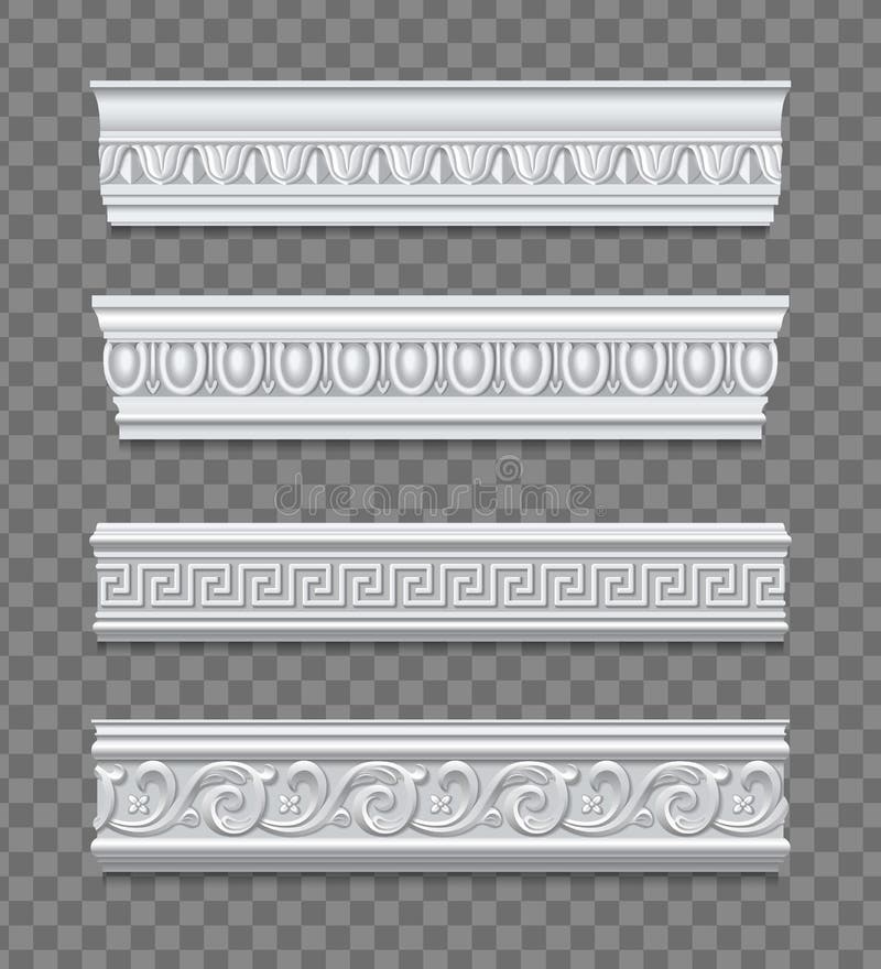 Classic Mold Cornice Transparent Set Stock Vector - Illustration of ...