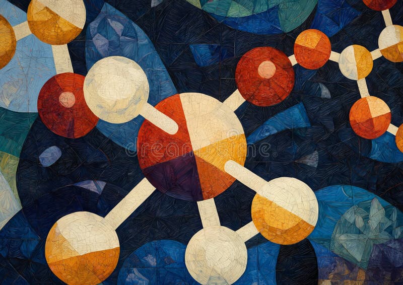 Classic Molecular Framework, Blue Setting, Science Photography, Retro ...