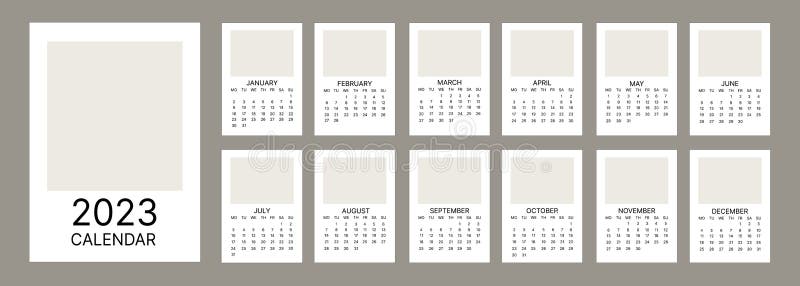 Classic Monthly Calendar for 2023. a Calendar in the Style of ...