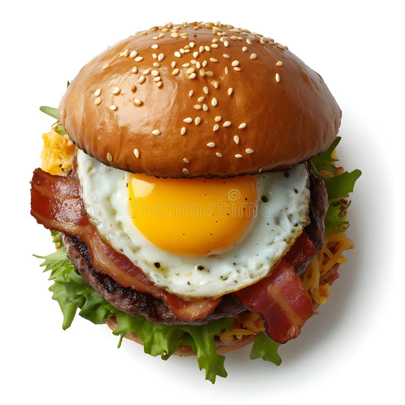 Classic Morning Burger Packed with Flavor Stock Photo - Image of ...