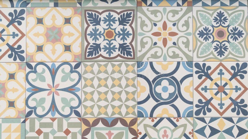 Classic Mosaic Ceramic Tile Pattern Azulejo Vintage Tiles Background ...