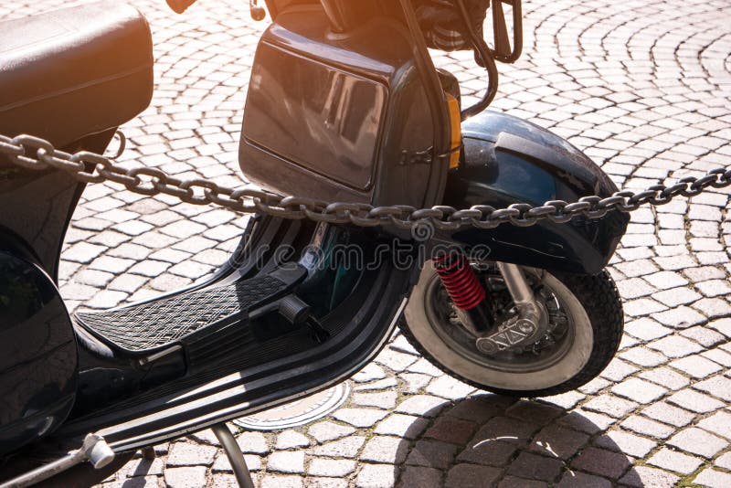 Classic motor scooter. stock image. Image of speed, motorcycle - 85171421