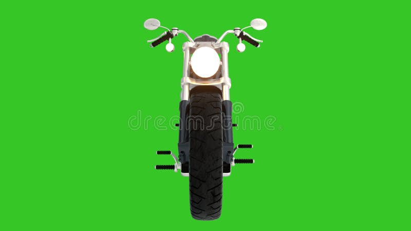 Classic Bike 4K Animation on Green Screen. 3d Rendering Stock ...