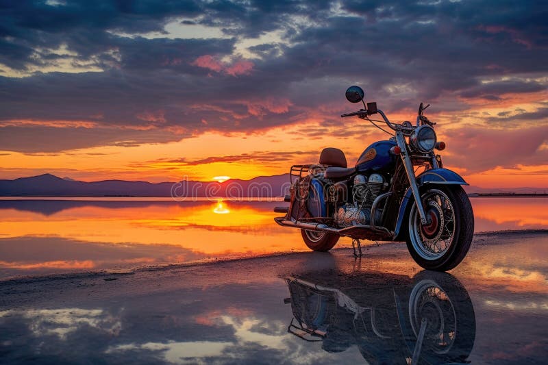 Motorbike Sunset Background Stock Illustrations – 701 Motorbike Sunset ...