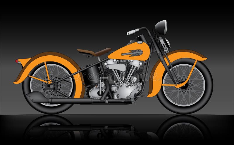 Set of Classic Motorcycle in Vector. Side View. Stock Vector ...