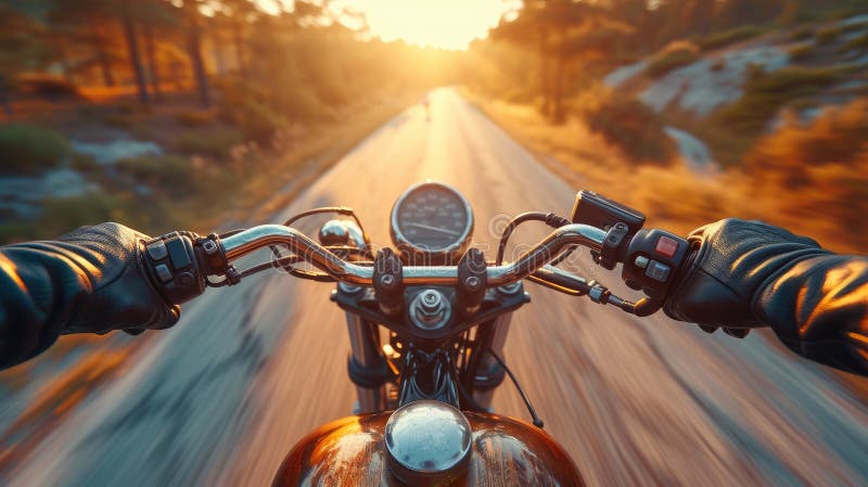 Classic Motorcycle Freedom: Desert Explorer. Stock Illustration ...