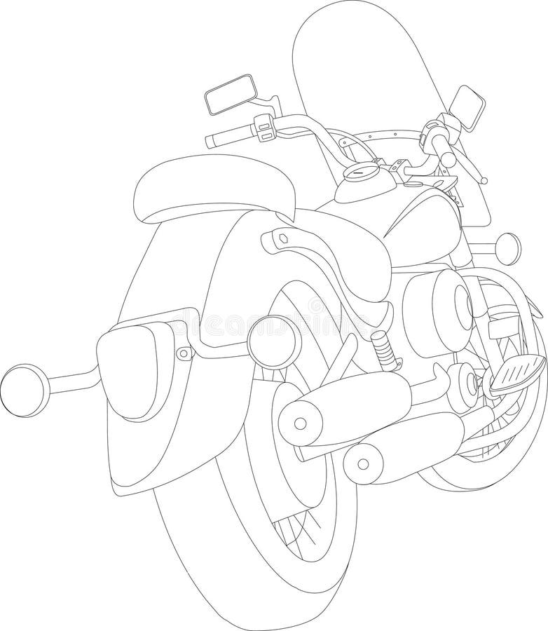 Classic Motorcycle Half Side Rear View Vector Painting Canvas Stock ...