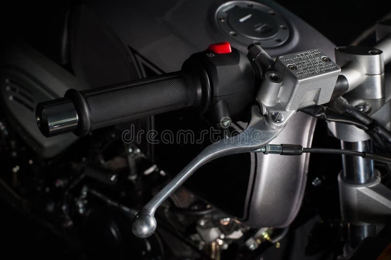 Motorcycle Handle Bar with Blue Tank Stock Image - Image of style ...