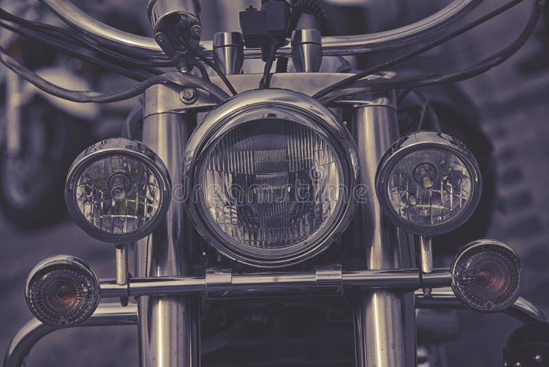 Classic Motorcycle Headlight Stock Image - Image of motorcycle ...