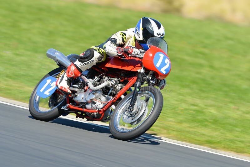 Classic Motorcycle on a Race Track Editorial Photo - Image of racing ...