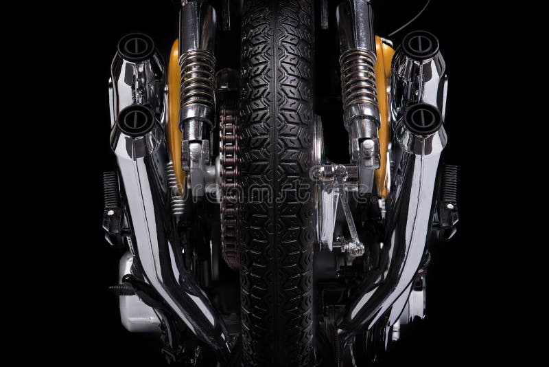 Classic Motorcycle Rear View Stock Photo - Image of motorcycle, japan ...