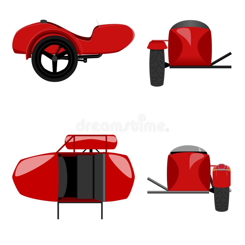 Classic Motorcycle Sidecar Isolated Vector Illustration Stock Vector ...