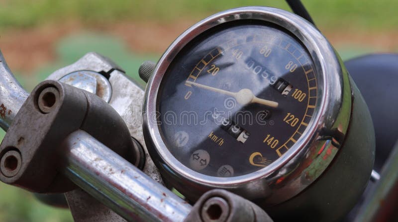 Classic Motorcycle Speedometer Round Shape Stock Image - Image of ...