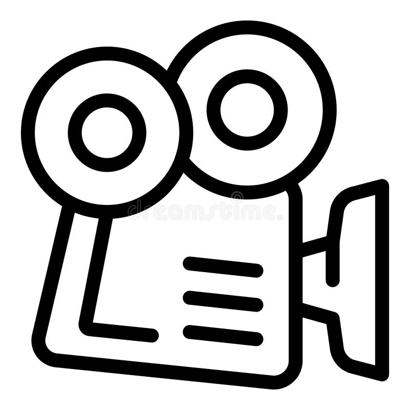 Classic Movie Camera is Recording on a White Background Stock Vector ...