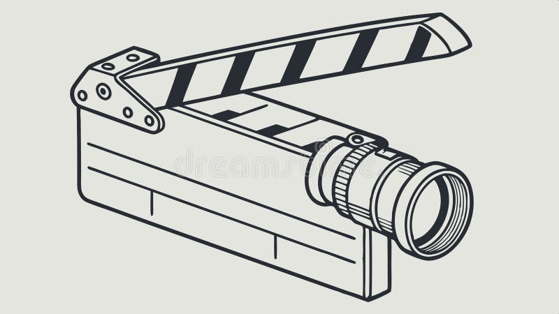 Classic Movie Clapperboard and Camera Lens Vector Design Generative AI Stock Vector ...