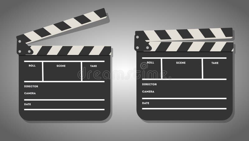 Classic Movie Clapperboards. Cinema Filmmaking Tools in Black and White ...