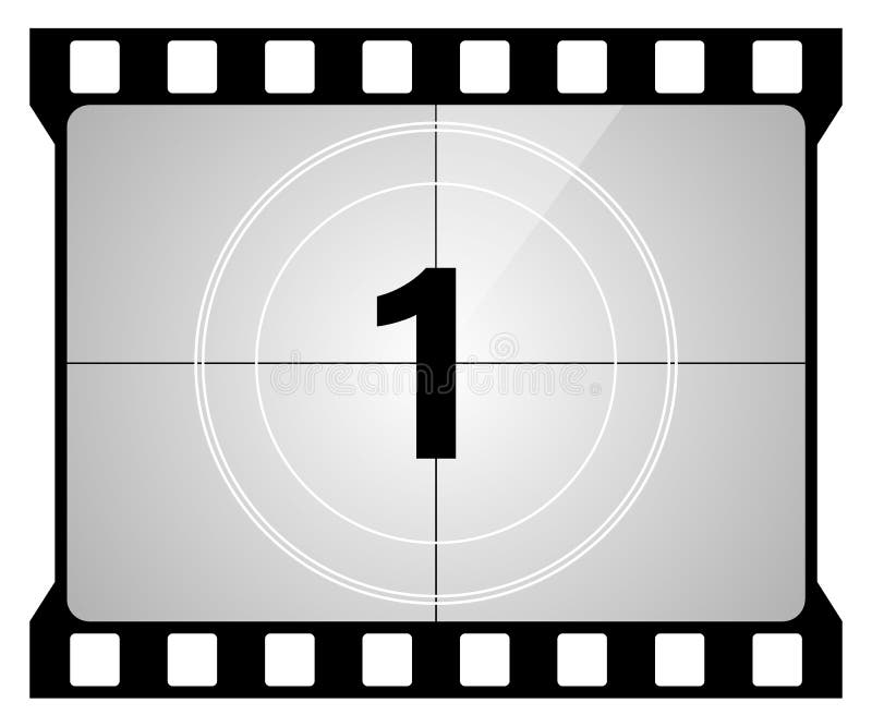 Classic Movie Countdown Frame at the Number One. Vintage Retro Cinema ...
