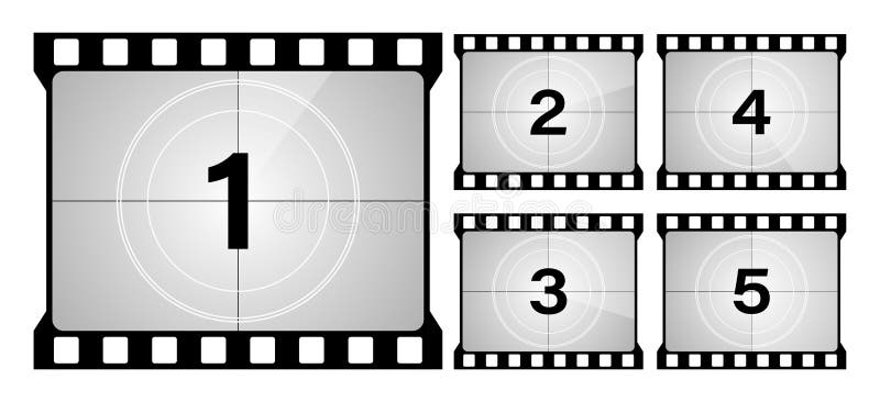 A Classic Movie Countdown Frame at the Number One. Stock Vector ...