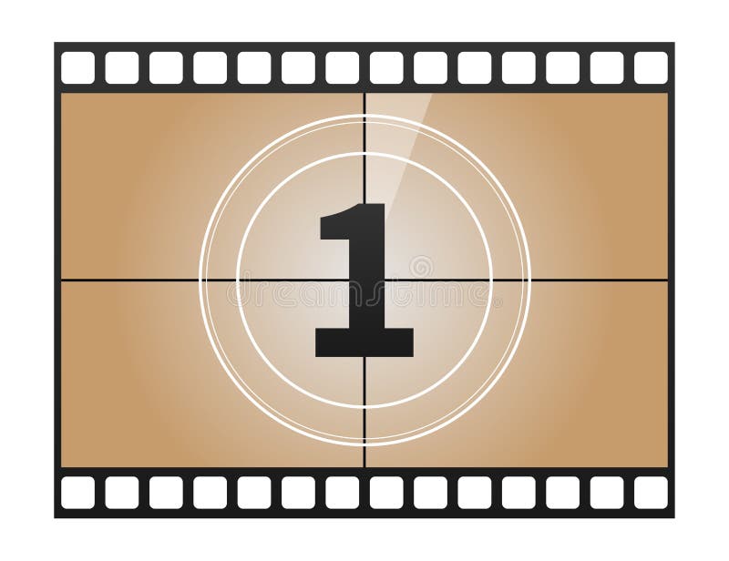 Classic Movie Countdown Frame at the Number One. Vintage Retro Cinema ...