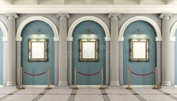 Classic Museum Golden Frame Wall Colonnade Stock Illustrations – 39 ...
