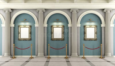 Classic Museum Golden Frame Wall Colonnade Stock Illustrations – 39 ...