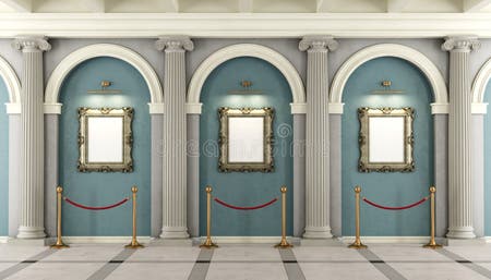 Classic Museum Golden Frame Wall Colonnade Stock Illustrations – 39 ...
