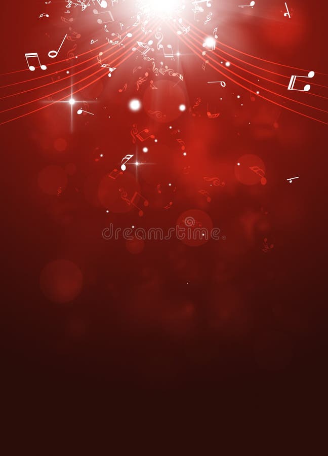Red Music Notes Background