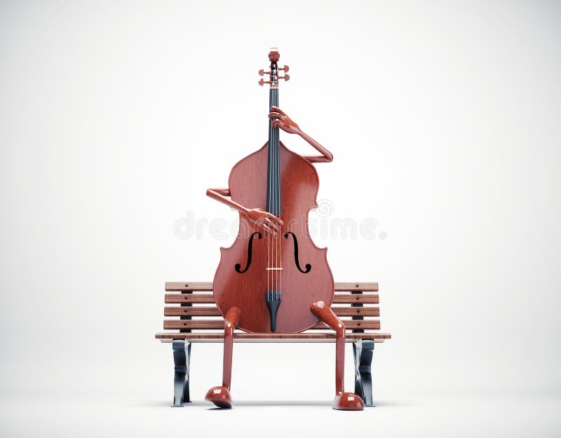 Classic Musical Instrument. Brown Contrabass Stock Illustration ...